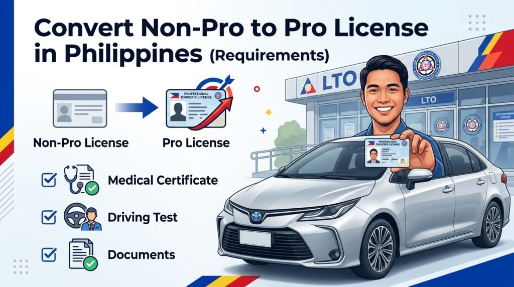 How to Convert Non-Pro to Pro License in Philippines (Requirements)
